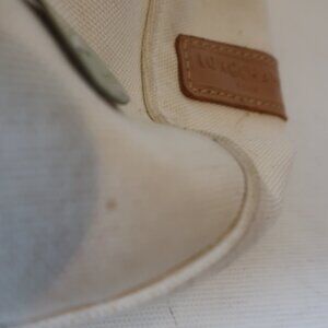 Longchamp | Bags | Authentic Womens Longchamp Cream Tan Canvas Button ...